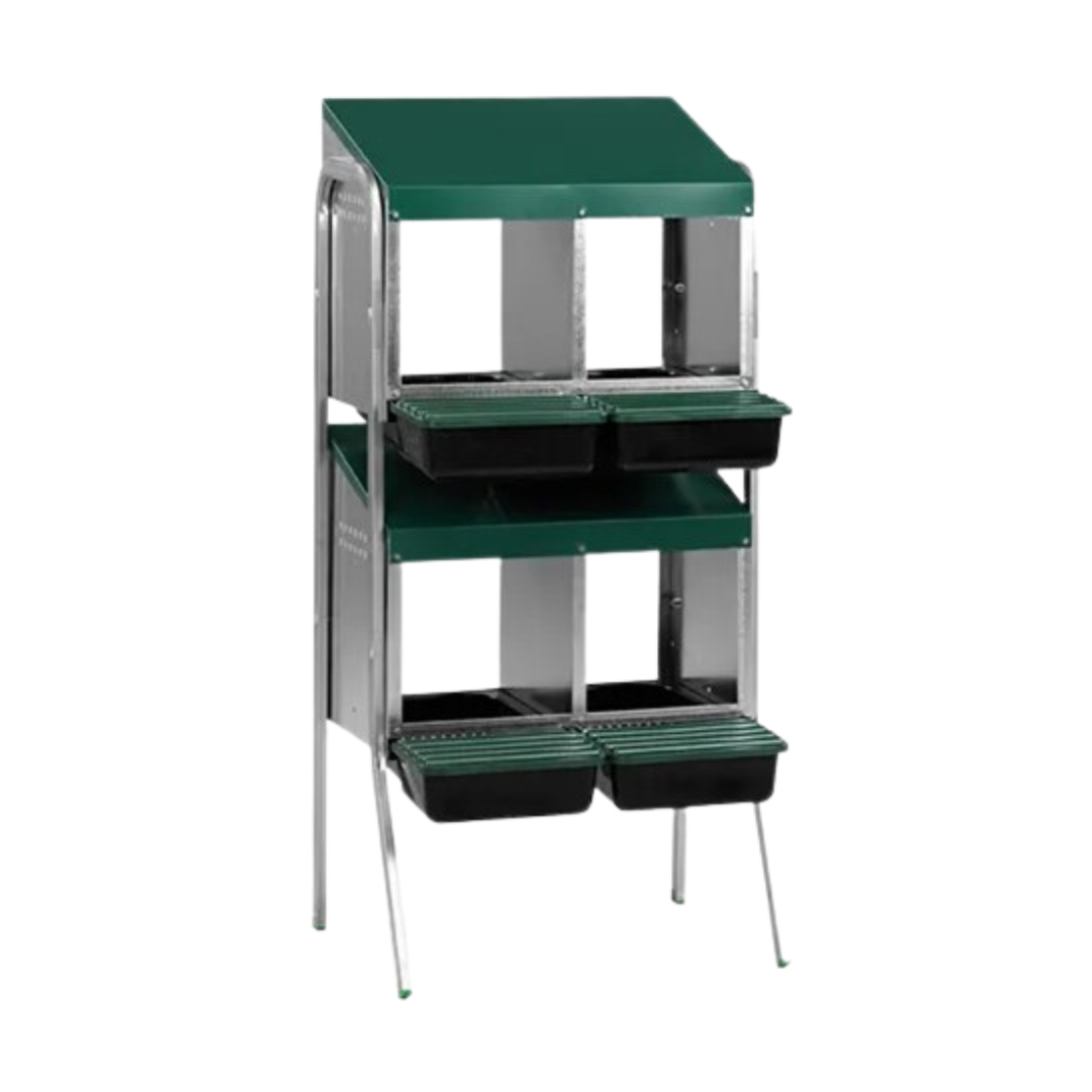 4-Hole Stacked Nesting Box with Single-sided legs | Acto Agriculture