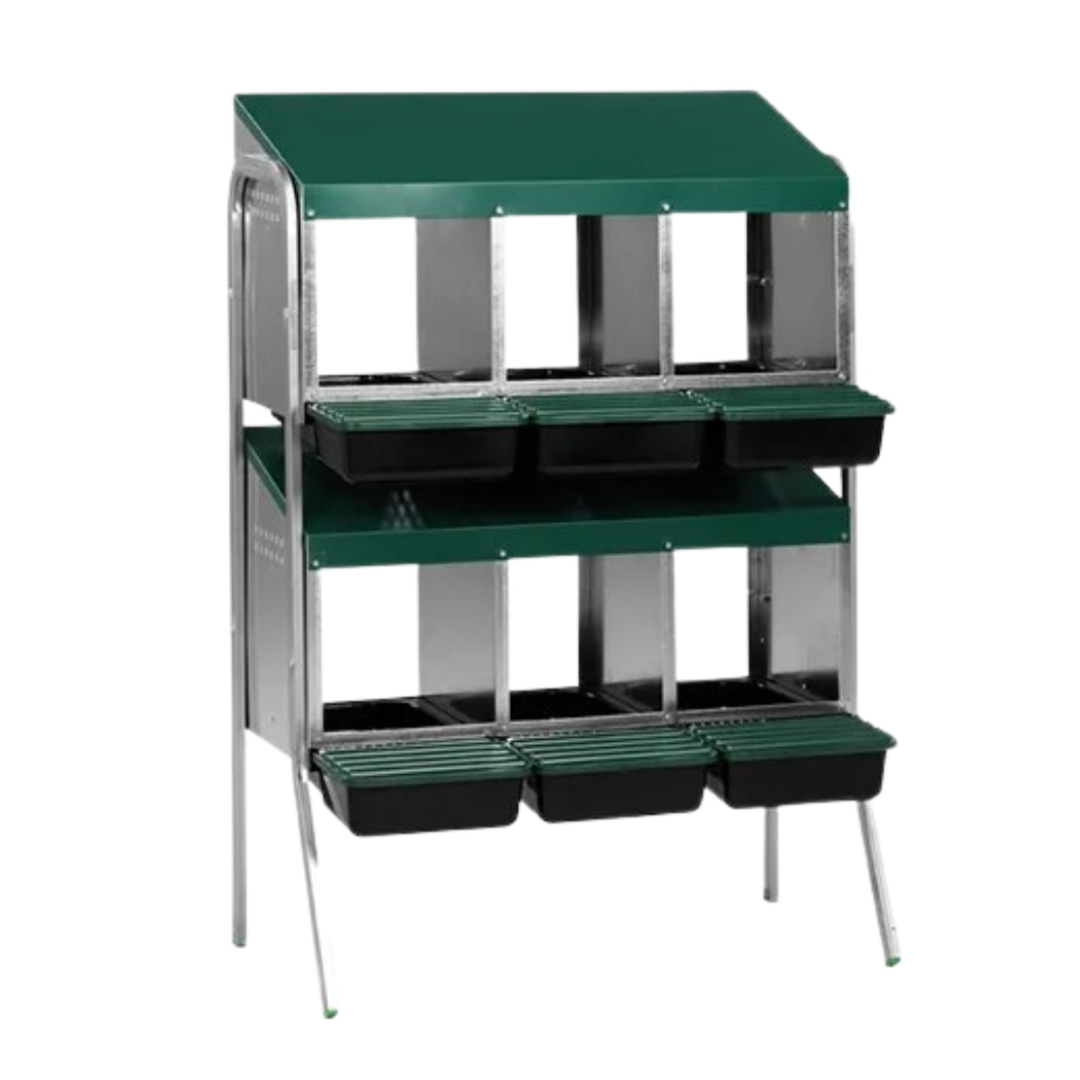 6-Hole Stacked Nesting Box, Single-sided Legs | Acto Agriculture