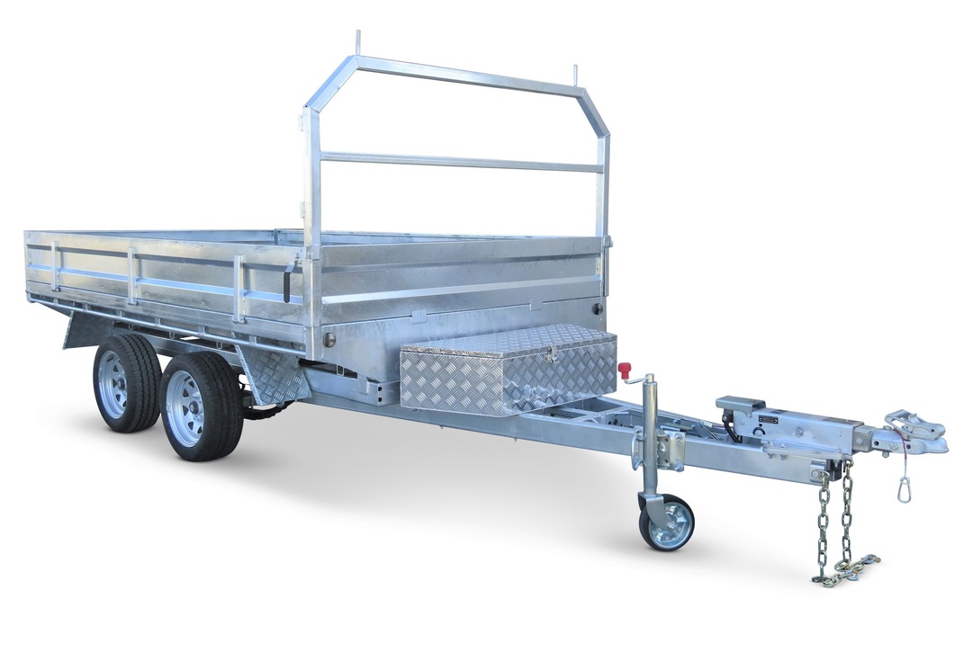Safari Flatdeck Hydraulic Tipping 10x6 Tandem Axle Trailer 3500kg GVM ...