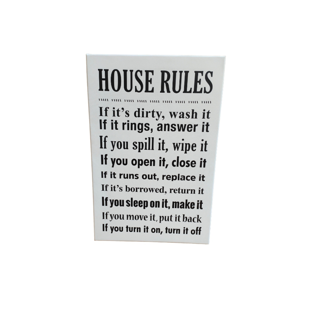 Wall Art House Rules at Marion Ohara blog