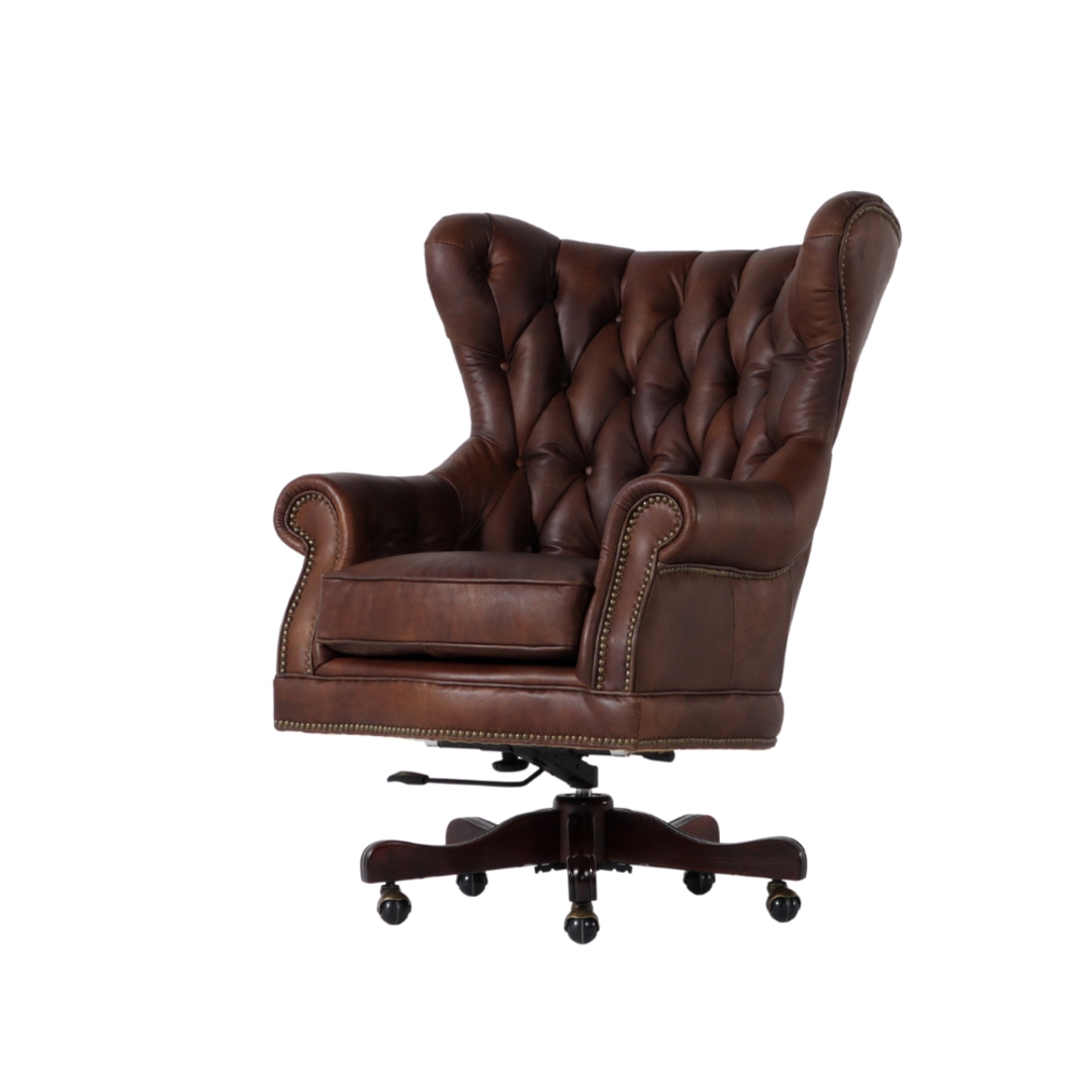Franklin Leather Office Wing Chair Mocha | Urbano Interiors