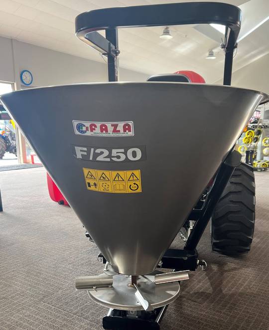 Faza F250 & F500 stainless steel spreader | BOP Tractors Ltd