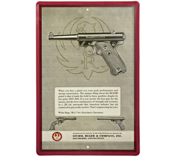 Ruger MK1 Pistol Tin Sign - Books And DVDs - Reloaders Supplies Ltd