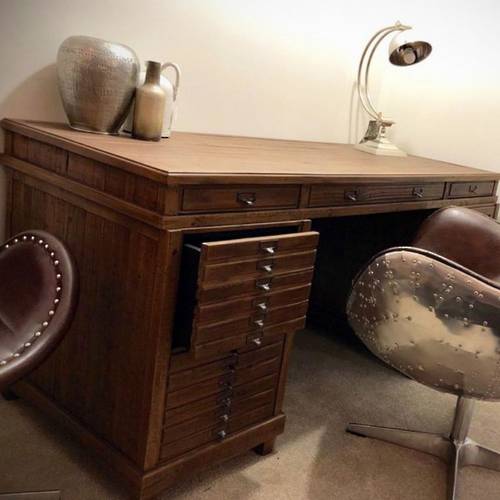 Reclaimed Wooden Pharmacy Desk | Urbano Interiors